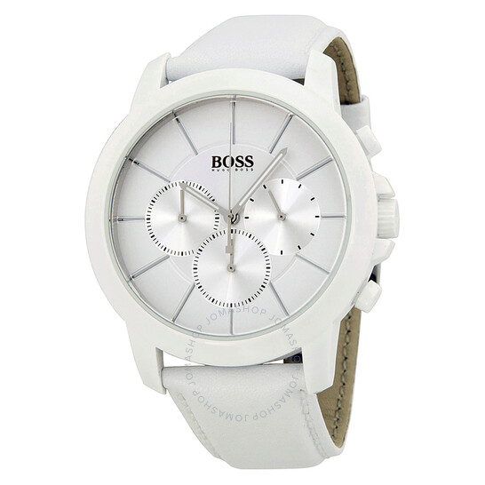 Hugo Boss All White Chronograph White Dial White Leather Men s Watch 1512907 885997097154 Watches All White Jomashop