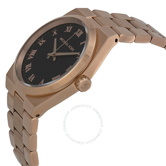 Michael Kors Channing Black Dial Rose Gold tone Ladies Watch MK5937 796483098336 Watches Channing Jomashop