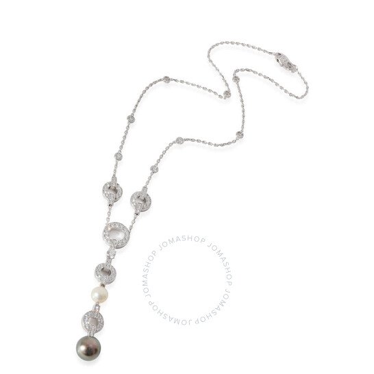 Cartier Pre owned 18kt White Gold Himalia Diamond and Pearl Necklace Women 18kt White Gold Diamond One Size