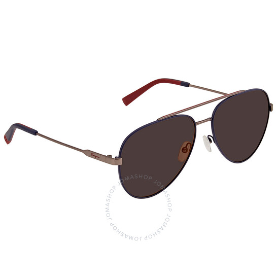 Ferragamo Salvatore Ferragamo Dark Grey Pilot Mens Sunglasses Sf204s