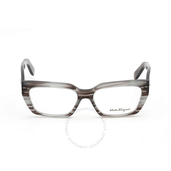 Ferragamo Salvatore Ferragamo Ladies Grey Rectangular Eyeglass Frames