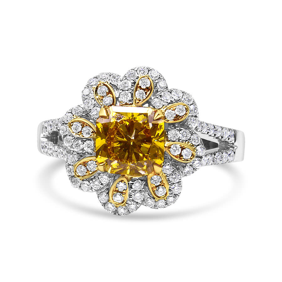 Haus Of Brilliance 18K White and Yellow Gold 2.17 Cttw Yellow Radiant ...