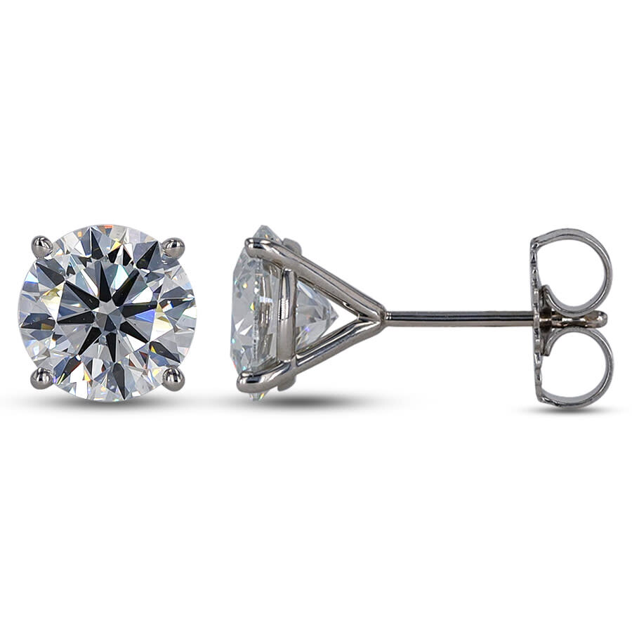 L’Eternal 2CT TW LAB GROWN Diamond Stud Earrings in 14K White Gold, 4-prong Martini settings ...
