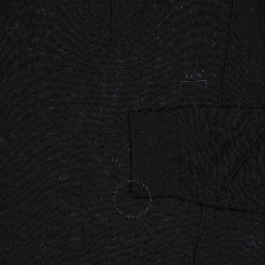 A Cold Wall Men's Black Long Sleeve Merino Wool Polo Shirt, Size Small ...