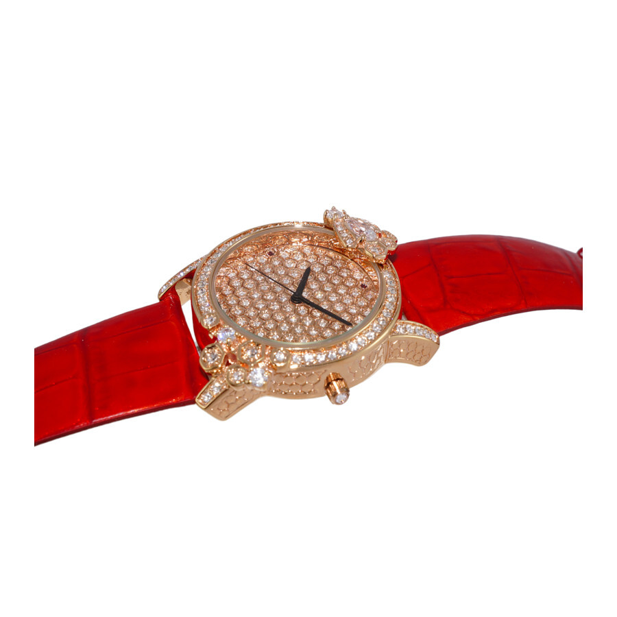 Adee Kaye Quartz Crystal Rose Gold Dial Ladies Watch AK2000-LRG ...