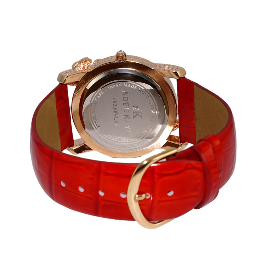 Adee Kaye Quartz Crystal Rose Gold Dial Ladies Watch AK2000-LRG ...