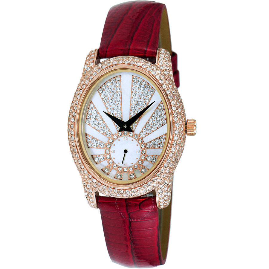 Adee Kaye Quartz Crystal White Dial Ladies Watch AK2003-LRG - Watches ...