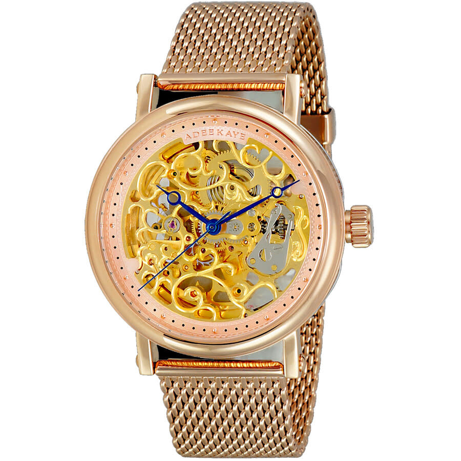 Adee Kaye Gamma Rose Gold-tone Dial Men's Watch AK6463-MRG-MESH ...
