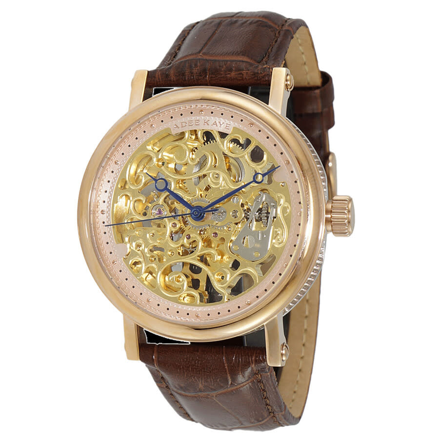 Adee Kaye Mano-Mesh Rose Gold-tone Dial Men's Watch AK6463-MRG-BN ...