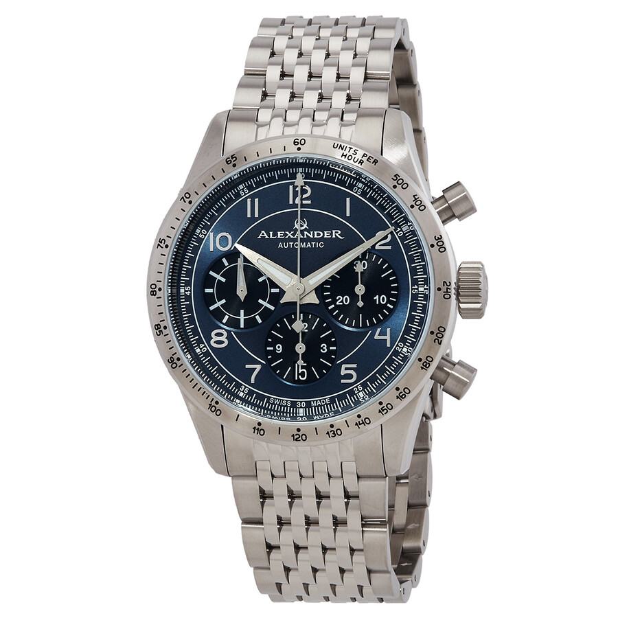 Alexander Alexander 2 Chronograph Automatic Blue Dial Men's Watch A480 ...