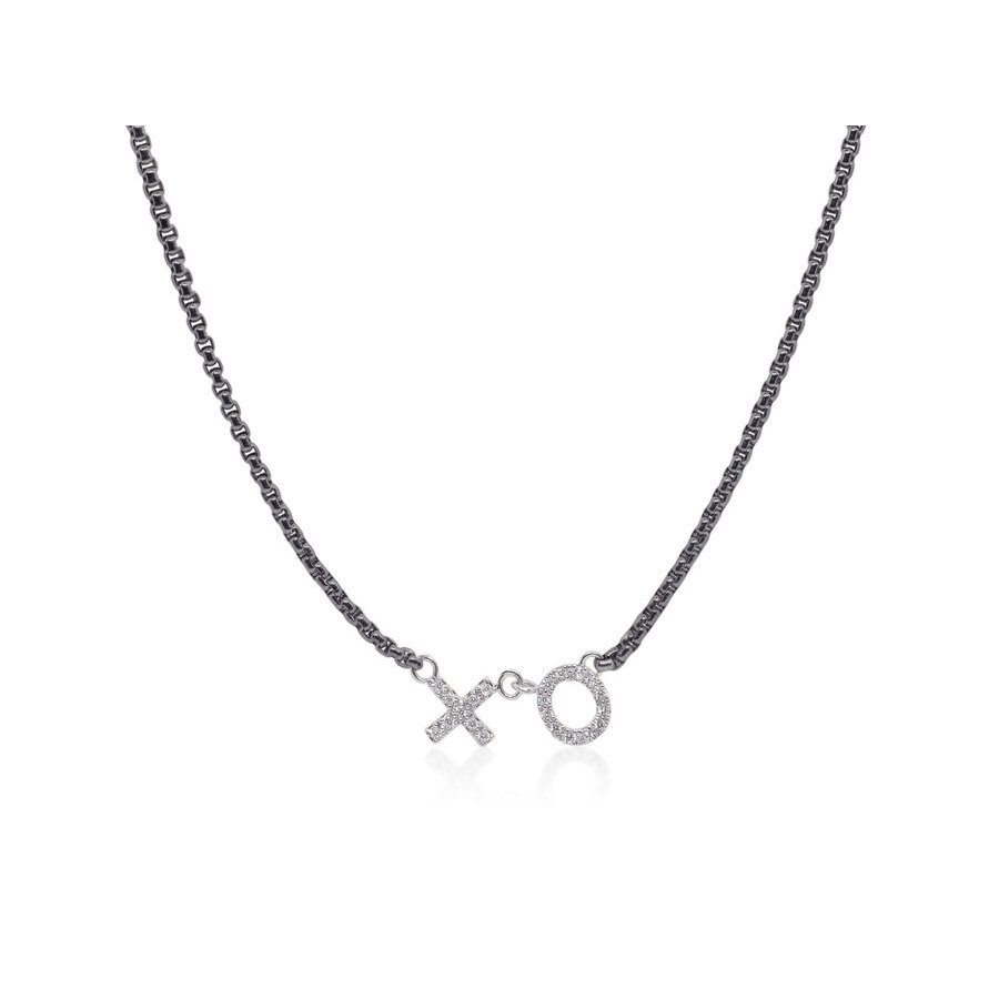 Alor Black Chain Expressions of Love XO Necklace with 14kt Gold ...