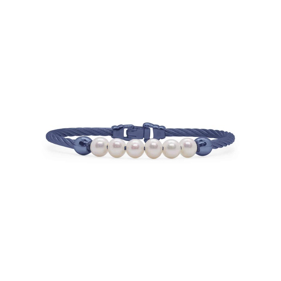 Alor Blueberry Cable Bracelet with Freshwater Pearls 04-28-P901-01 ...