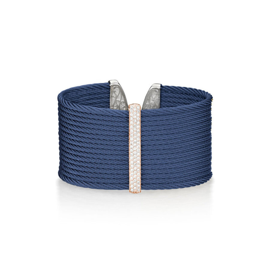 Alor Blueberry Cable Large Monochrome Cuff with 18kt Rose Gold ...