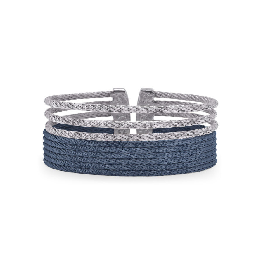 Alor Blueberry & Grey Cable Stacked Wide Open Cuff 04-96-3306-00 ...