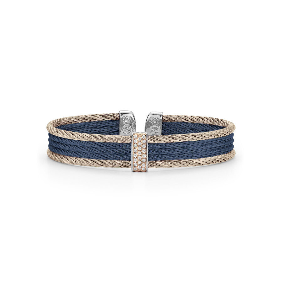 Alor Carnation & Blueberry Cable Mini Cuff with 18kt Rose Gold ...