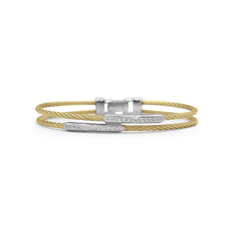 Alor Yellow Cable Dual Channel Bar Bracelet with 18kt White Gold ...