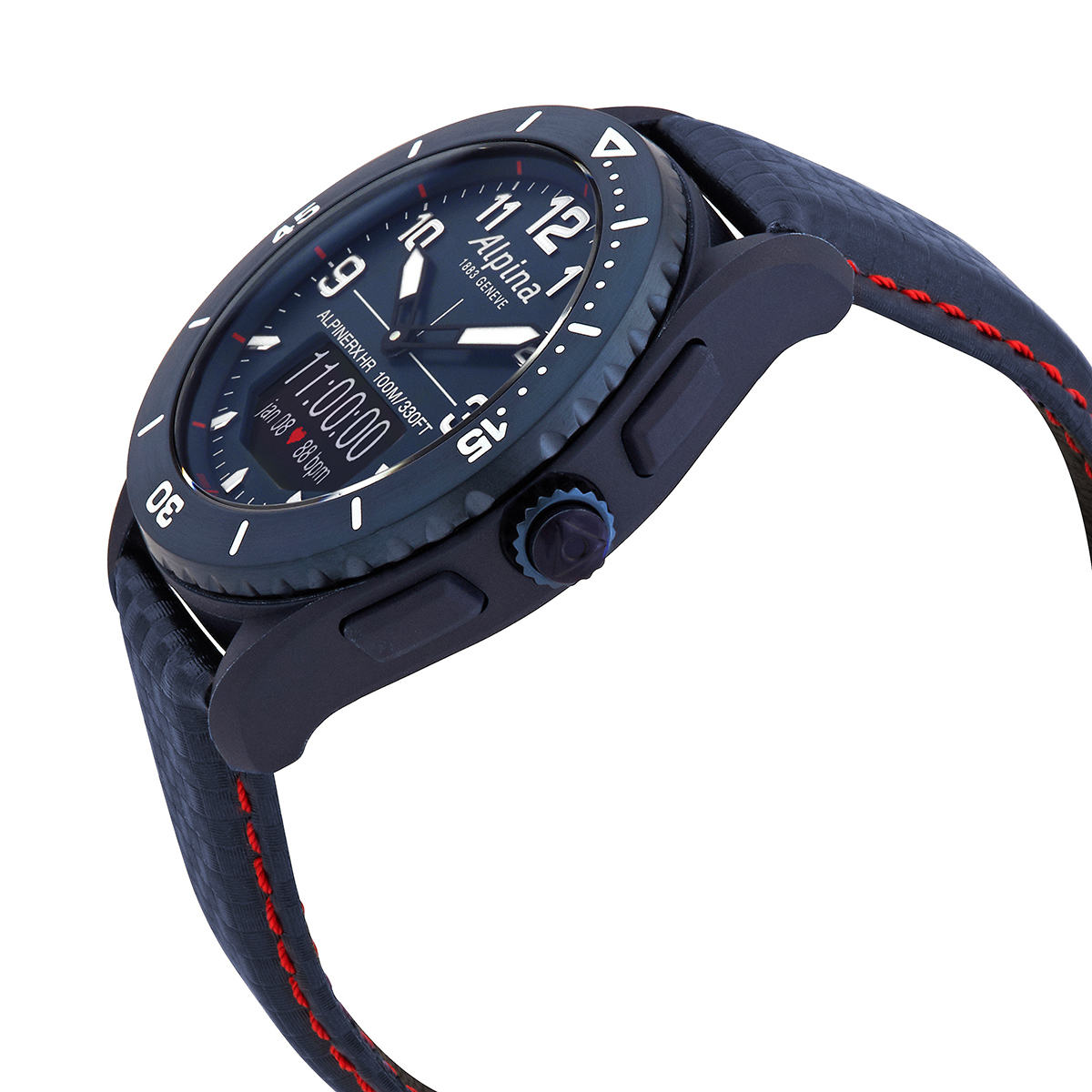 Alpina AlpinerX Chronograph Quartz Analog-Digital Blue Dial Men's Smart ...