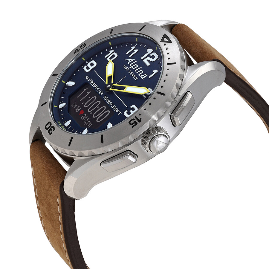 Alpina AlpinerX Chronograph Quartz Analog-Digital Blue Dial Men's Smart ...