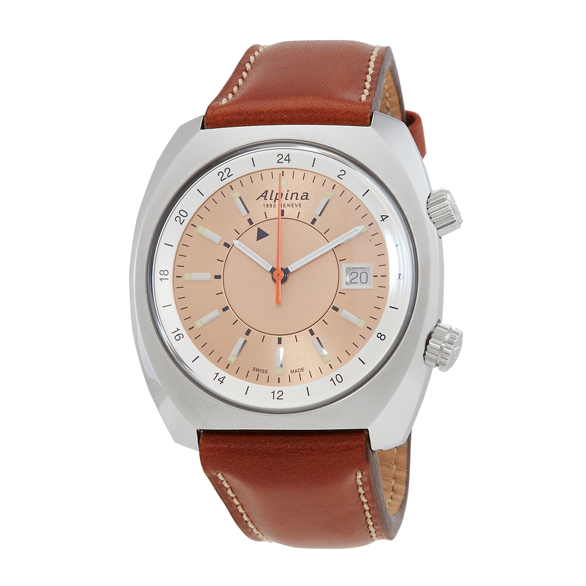 Alpina Startimer Pilot Heritage GMT Automatic Men's Watch AL-555RGS4H6 ...