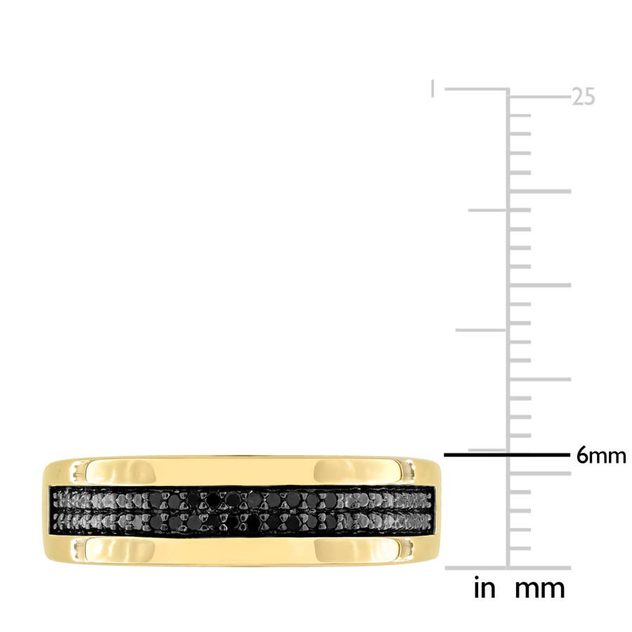 Amour 1/10ct TDW Black Diamond Men's Double Row Anniversary Band in ...