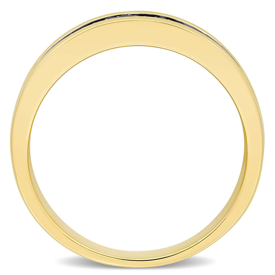 Amour 1/10ct TDW Black Diamond Men's Double Row Anniversary Band in ...
