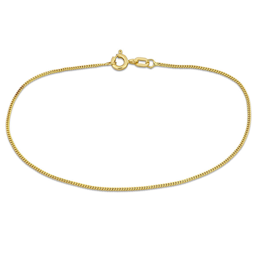Amour 1mm Diamond Cut Flat Curb Bracelet in 14k Yellow Gold - 9 in JMS010869 - Jewelry - Jomashop