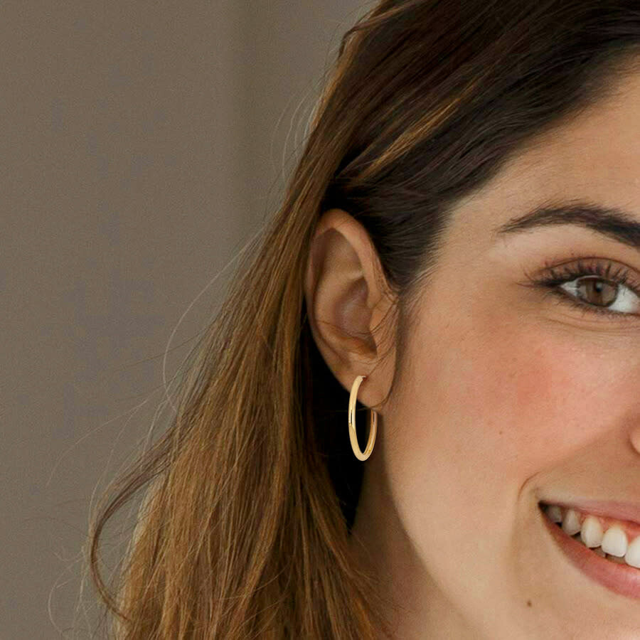 Amour 25mm Hoop Earrings in 14k Yellow Gold JMS011021 - Jewelry - Jomashop