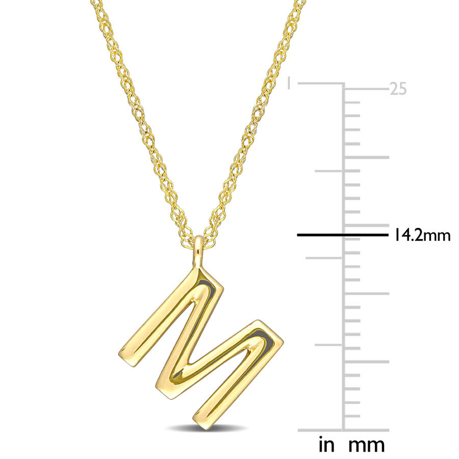 Amour Intial "M" Pendant with Chain in 14k Yellow Gold JMS010970 ...