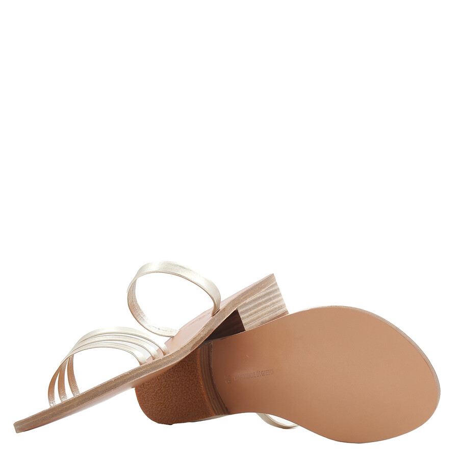 Ancient Greek Sandals Ladies Platinum Siopi Heel Sandals, Brand Size 35 ...