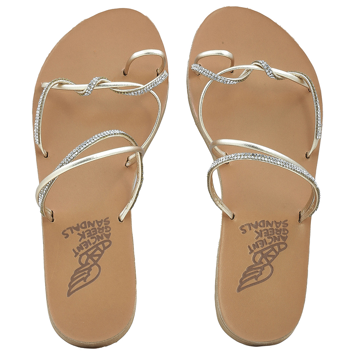 Ancient Greek Sandals Ladies Platinum/Silver Fantasia Flat Sandals ...
