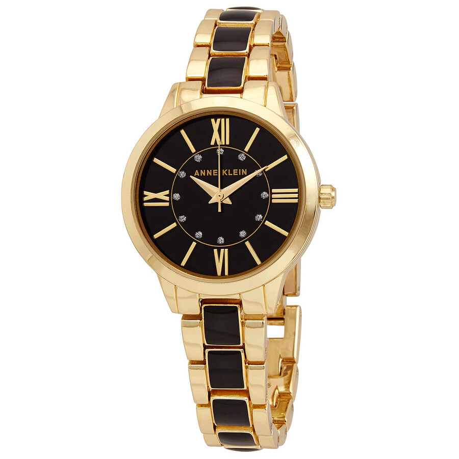 Anne Klein Quartz Black Dial Ladies Watch AK/3328BKGB 086702654109 ...