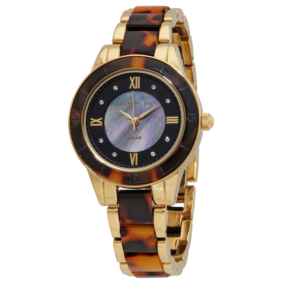 Anne Klein Solar Powered Crystal Ladies Watch AK/3610GPTO - Watches ...