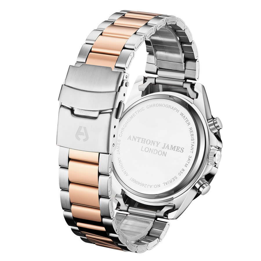 Anthony James Chronometric Blue Dial Men's Watch AJ025 793565116537 ...