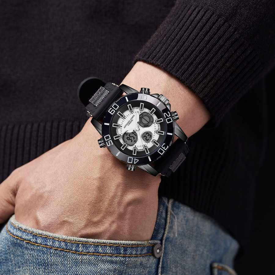 Anthony James Speedster White Dial Men's Watch AJ017 793565115158 ...