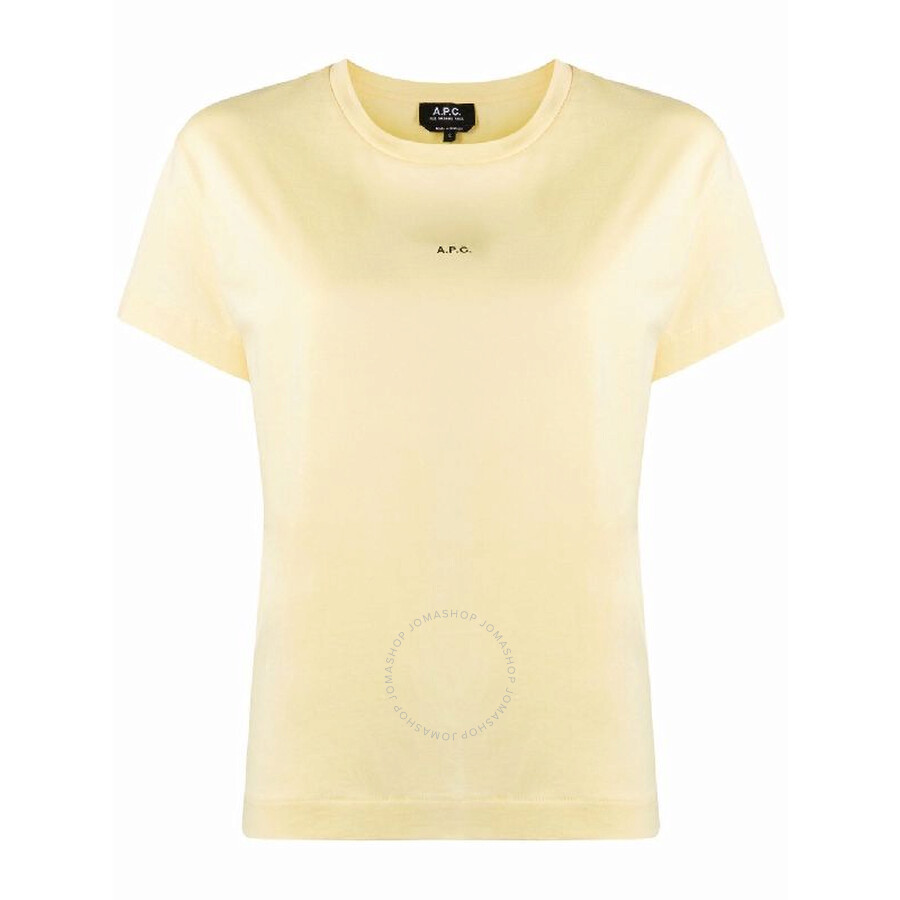 A.P.C. Light Yellow Logo Print T-Shirt, Size Medium COEIO-F26937 - Jomashop