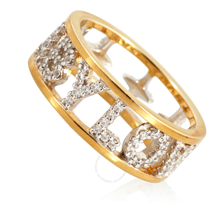 Apm Monaco Ladies Sterling Silver Yellow Gold Baby Love Ring, Brand ...