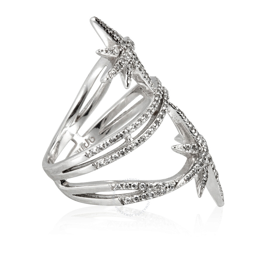 Apm Monaco Sterling Silver Double Meteorites Ring, Brand Size 56 ...