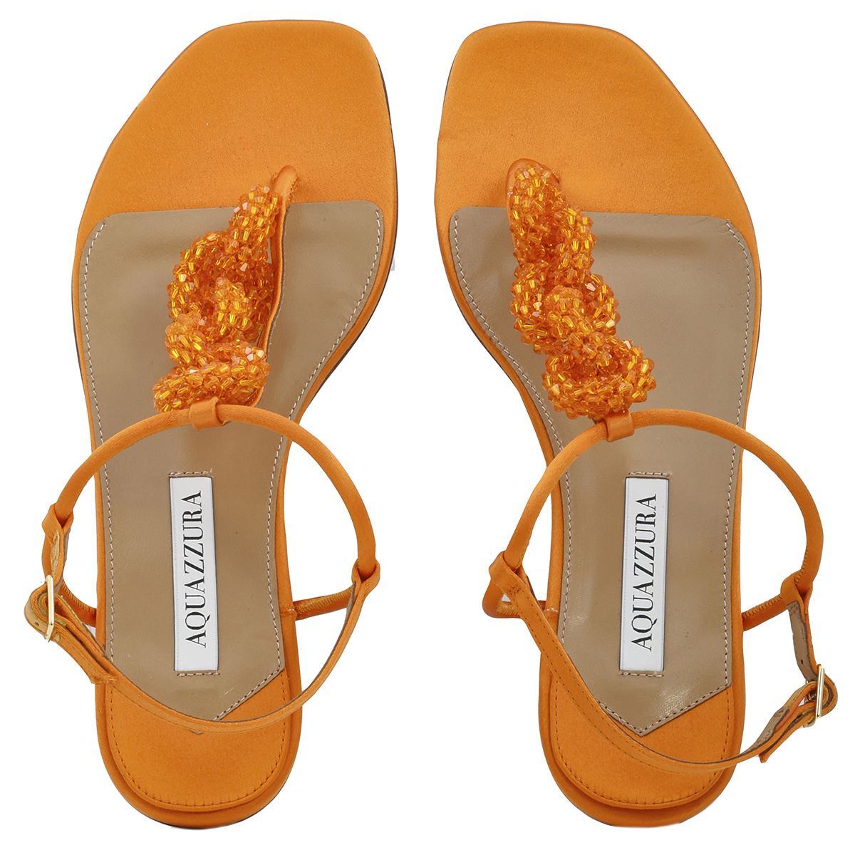 Aquazzura Ladies Mango Chain Of Love Flat Sandals, Brand Size 38 ( US ...
