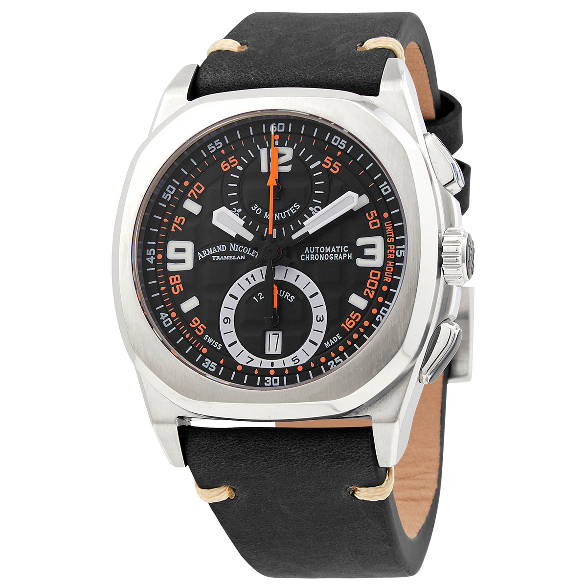 Armand Nicolet Chronograph Automatic Black Dial Men's Watch A668HAA-NO ...