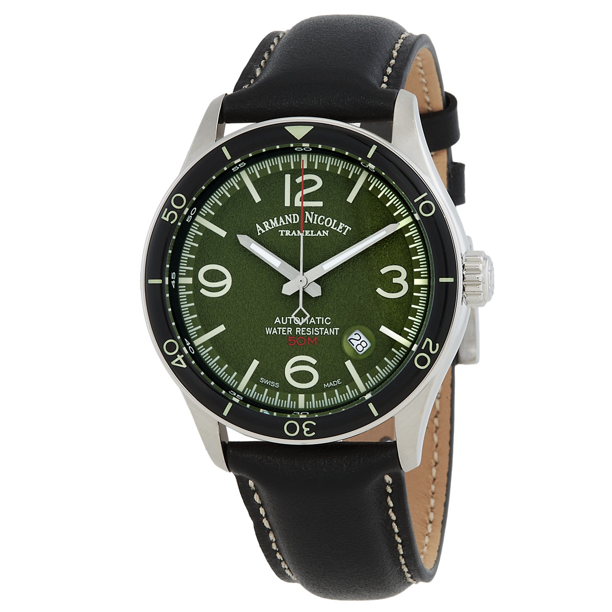 Armand Nicolet M2H Automatic Green Dial Men's Watch A740HNA-VR-P140NR2 ...