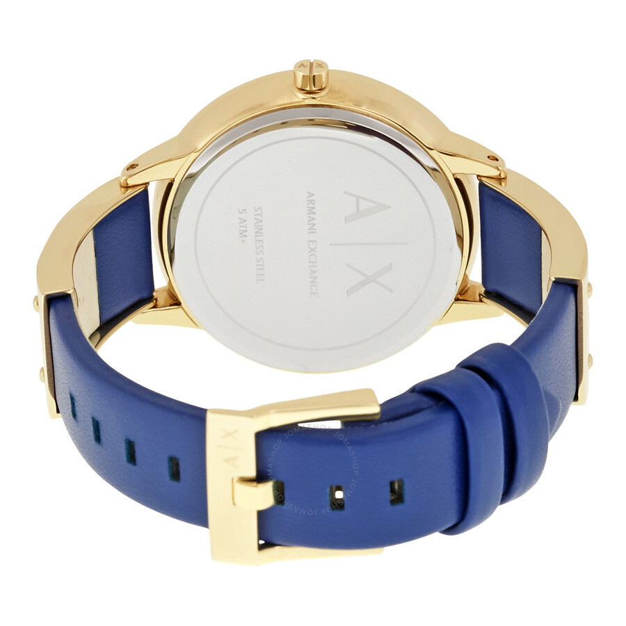 Armani Exchange Olivia Champagne Dial Ladies Leather Watch AX5312 ...