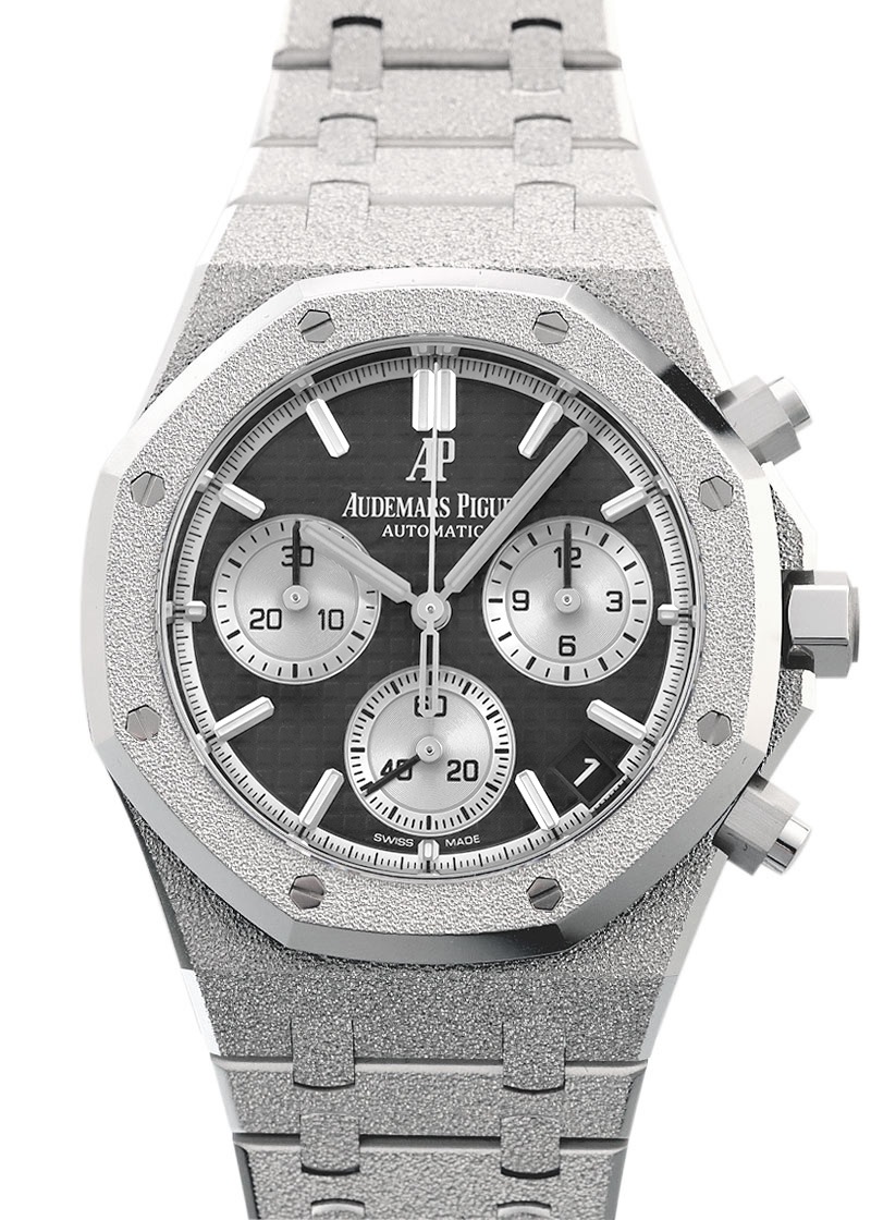 Audemars Piguet Frosted Royal Oak Chronograph Automatic Black Dial Men ...