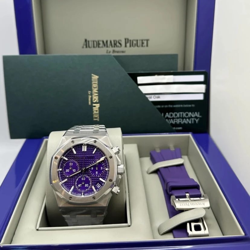 Audemars Piguet Royal Oak Chronograph Automatic Purple Dial Men's Watch ...