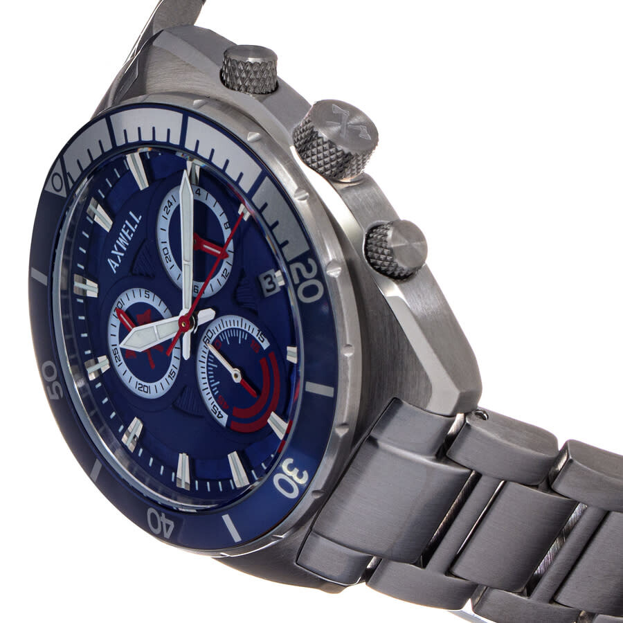 Axwell Minister Chronograph Quartz Blue Dial Men's Watch AXWAW105-4 ...
