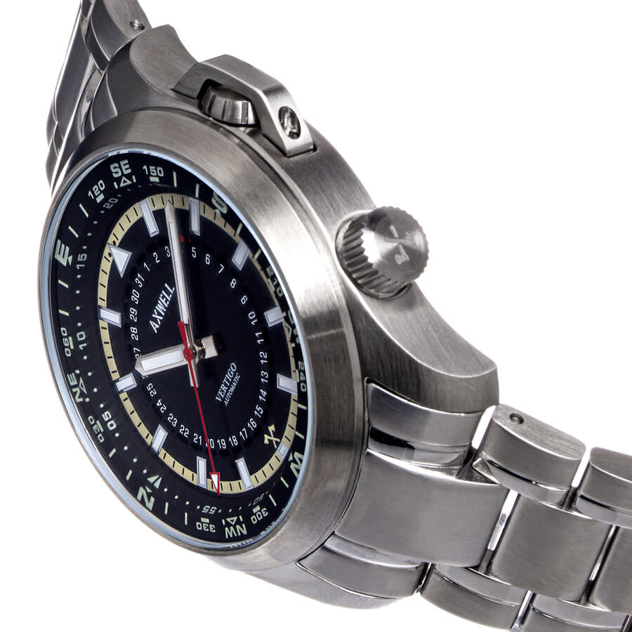 Axwell Vertigo Automatic Black Dial Men's Watch AXWAW101-2 840148803237 ...