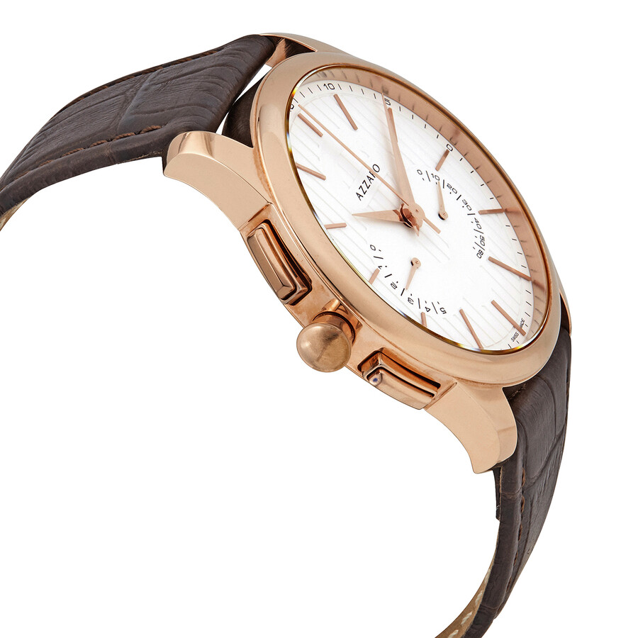 Azzaro Legend White Dial Brown Leather Men's Watch AZ2060.53AH.000 ...