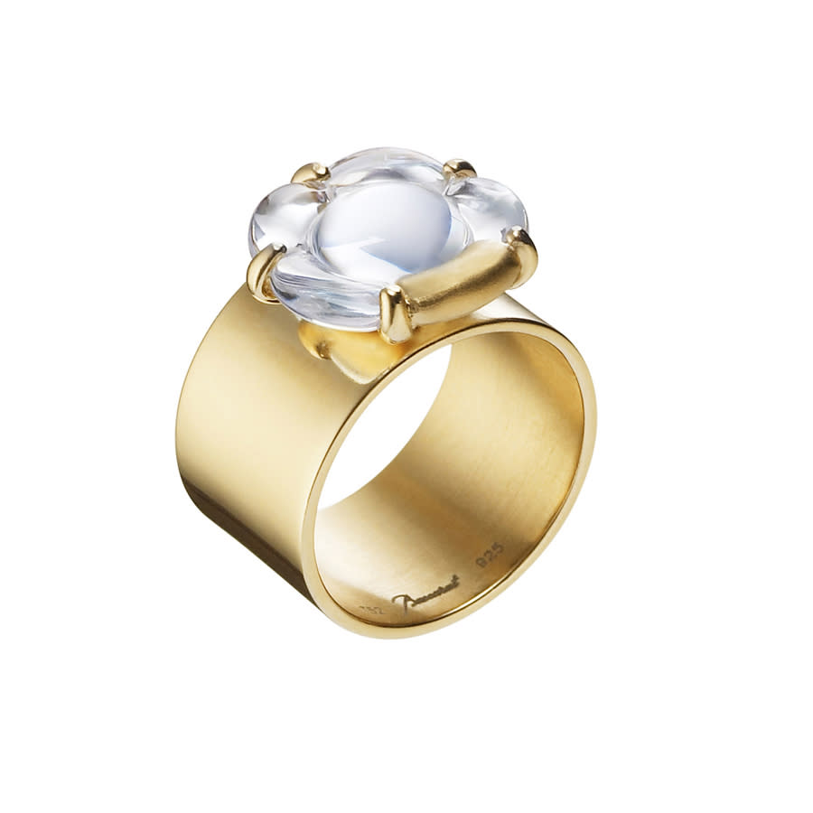 Baccarat Women's B Flower Vermeil Clear Crystal Ring 2803705 - Jewelry ...