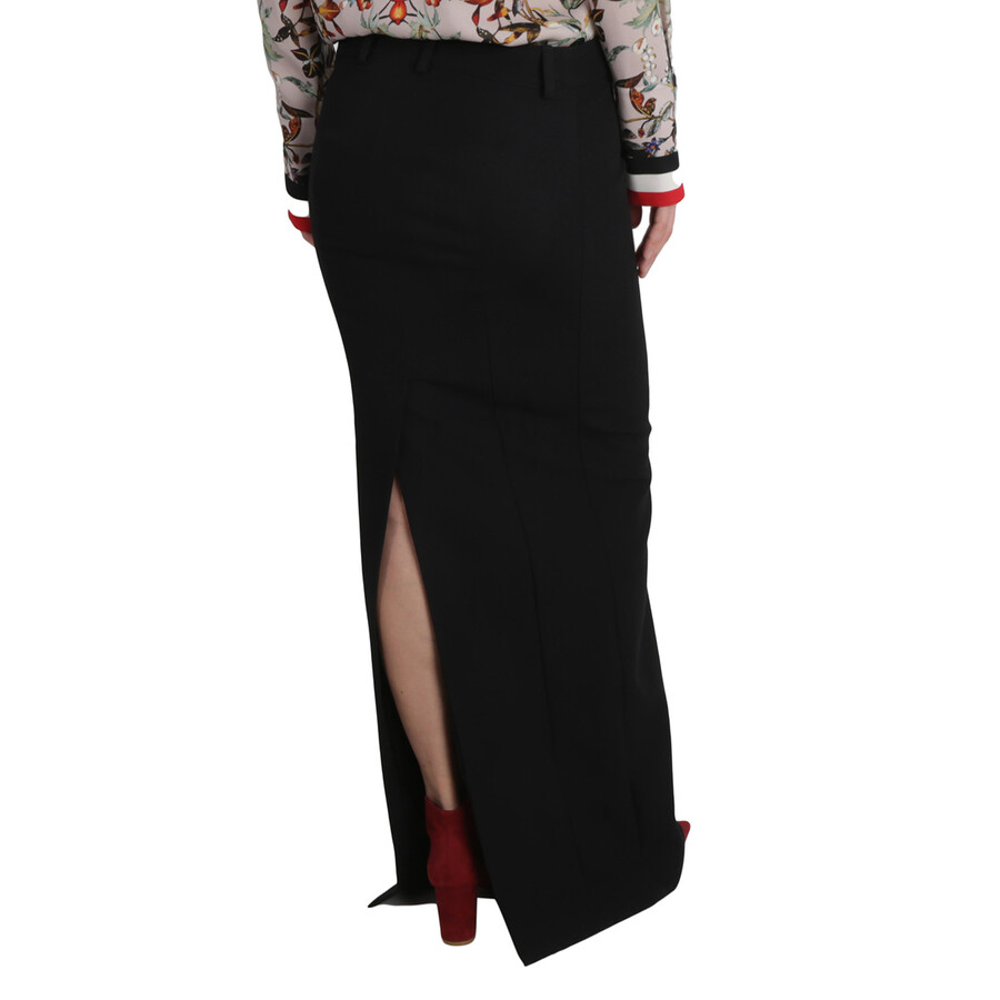 Balenciaga Black Maxi Tube Wool Skirt With Slit, Brand Size 34 (US Size ...