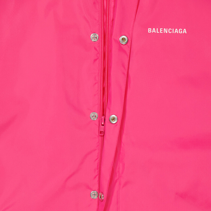 Balenciaga Ladies Pink Logo-Print Rain Jacket, Brand Size 1 (XS) 681428 ...