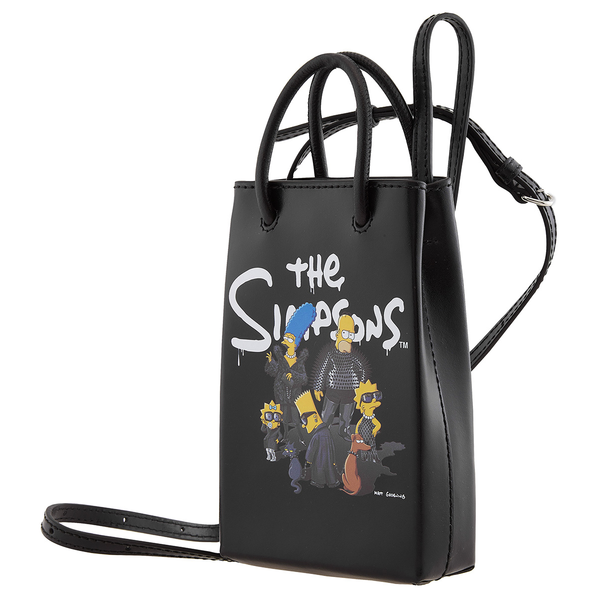 Balenciaga The Simpsons Mini Shopping Bag In Shiny Box Calfskin 593826 ...